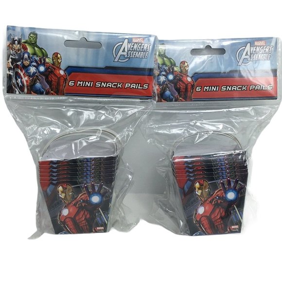 Marvel | Party Supplies | Marvel Avengers Mini Snack Pails Candy Treat ...